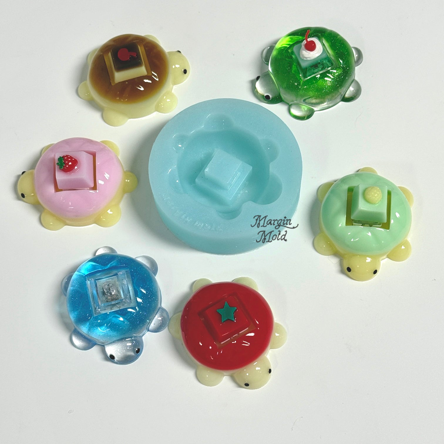 k180 turtle clicker mold, 3d printed, shiny – Margin Mold Studio