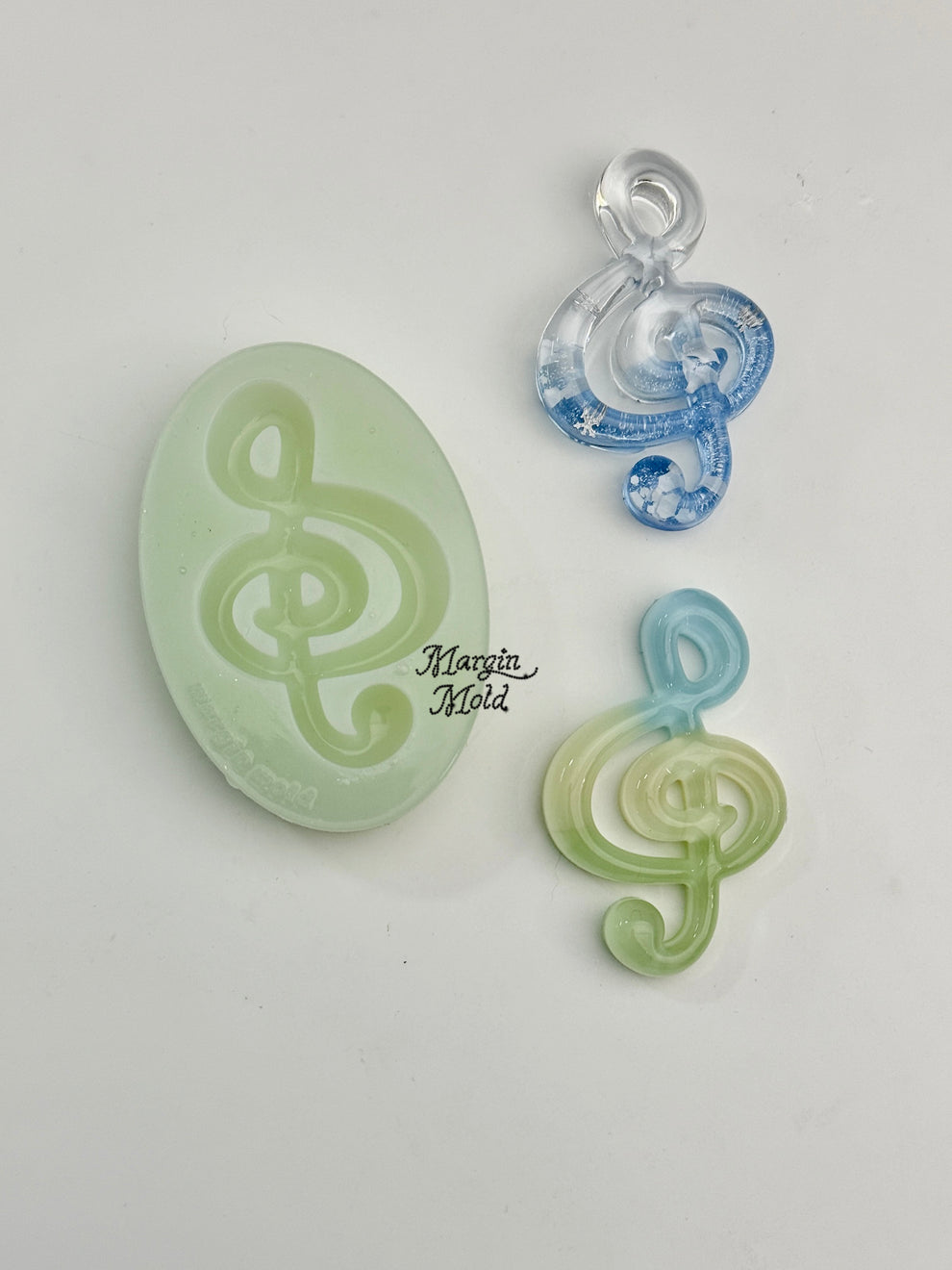 k204 puffy music note mold, 3d printed, shiny – Margin Mold Studio